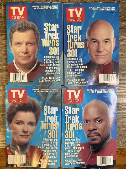 TV GUIDE STAR Trek 30 Years Captains Lot - All 4 Covers - August 24-30 ...