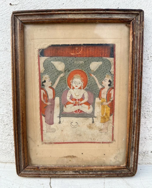 ANTIQUE OLD RARE Indian Hindu Jain God Swami Mavir Worship Miniature ...