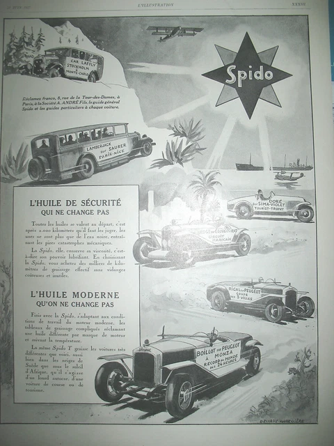 PUBLICITE DE PRESSE Spido Huile Auto Illustration Nouvelliere French Ad ... PUBLICITE DE PRESSE Spido Huile Auto Illustration Nouvelliere French Ad ...