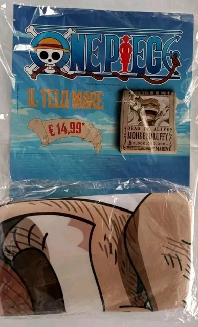 ONE PIECE TELO mare Monkey D Luffy Wanted Dead or Alive cm. 180 x 60 ...