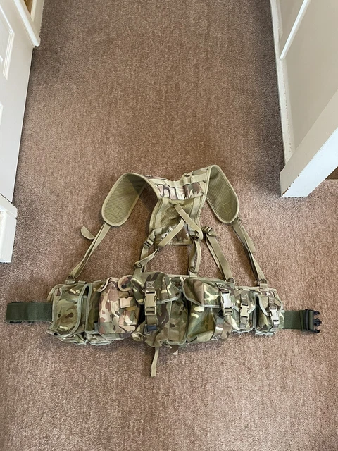 BRITISH ARMY/ ARMY Cadet MTP Webbing Set Yoke + Belt + Genuine Pouches ...