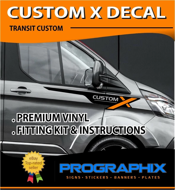 FORD TRANSIT CUSTOM X Decal Set Van Vinyl Graphics Sign Writing ...