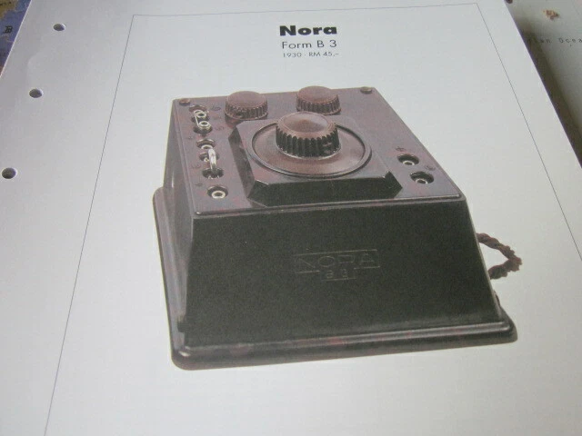RADIO ARCHIV N 02 Schaltplan Nora Form B 3, 1930 EUR 6,85 - PicClick DE