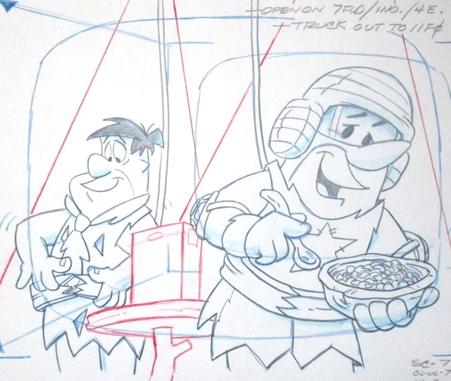 FLINTSTONES FRUITY PEBBLES CEREAL Hanna-Barbera ORIGINAL PRODUCTION cel ...