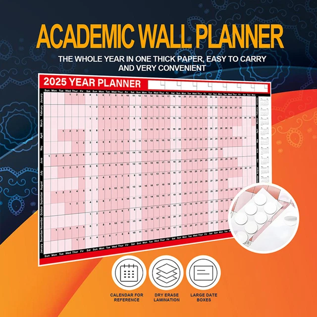 SCHOOL YEAR CALENDAR for Teachers 2025 Wall Students Annual with ...