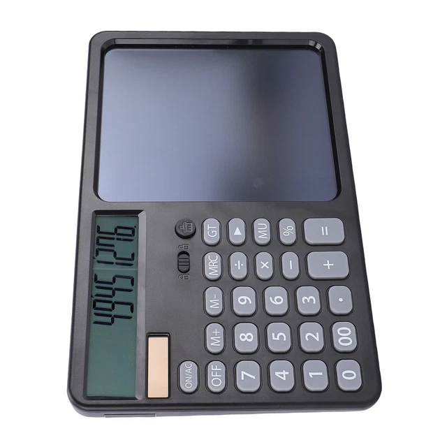 BLACK CALCULATOR WITH Notepad 12 Digit Large Display Calculator For ...
