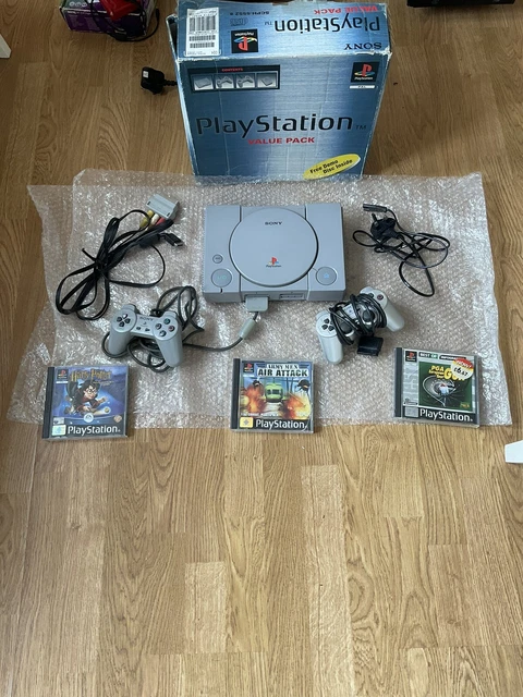 SONY PLAYSTATION 1 PS1 Value Pack Console 2 Controller And 3 Games ...
