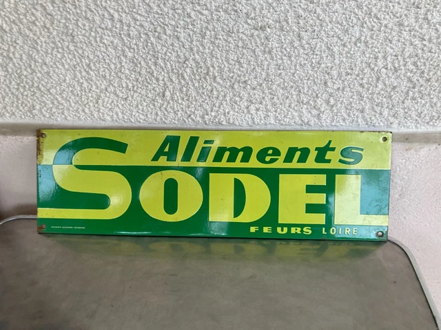 ANCIENNE PLAQUE EMAILLEE Sodel Aliments Pour Le Betail Feurs Loire Deco ...