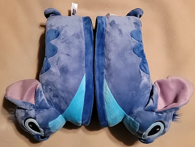 DISNEY STITCH SLIPPERS Lilo & Stitch Plush Size XL/XXL Blue Head Ears ...
