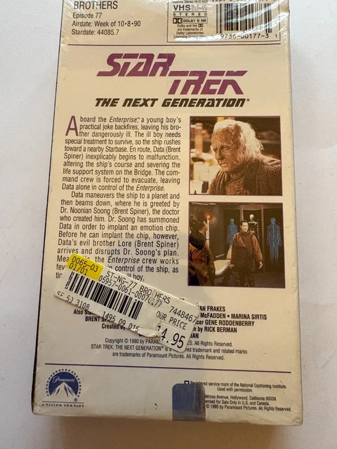 STAR TREK THE Next Generation Episode 77 Aired 10-8-90 Factory Sealed ...