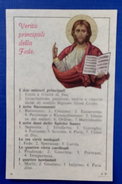 SANTINO HOLY CARD GESU' PANTOCRATORE con sette verità della fede EUR 5 ...