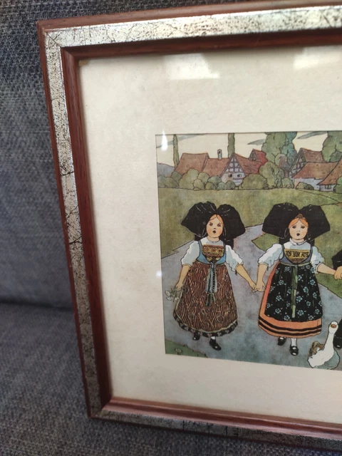 ANCIEN TABLEAU AQUARELLE scene de genre EUR 9,90 - PicClick FR