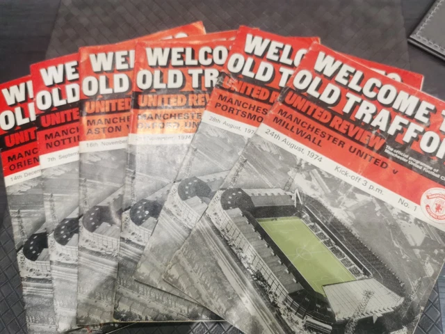 MANCHESTER UNITED FOOTBALL programmes 1974-75 Championship winning ...