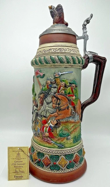 VINTAGE THEWALT PETER Dumler Large Lidded Beer Stein Eagle General ...