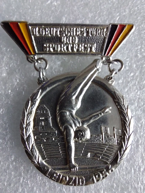 DDR ABZEICHEN PIN Nadel II. Deutsches Turn- und Sportfest Leipzig 1956 ...