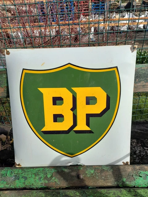 VINTAGE ENAMEL BP Metal Sign Poster Wall Man Cave Garage Club 50 cm x ...