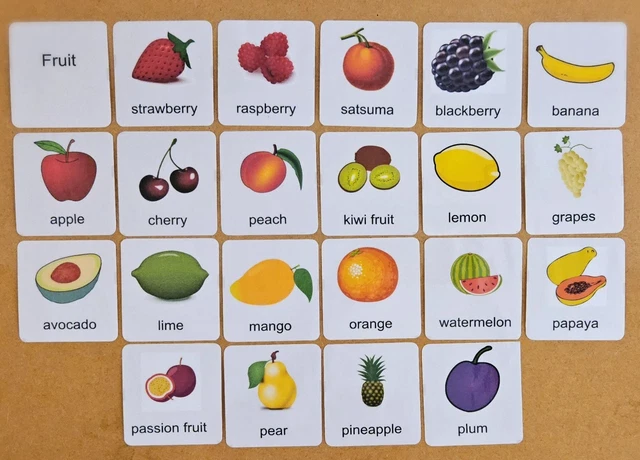 FRUIT FLASH CARDS - ASD Autism PEC Communication ESOL Special Needs ...