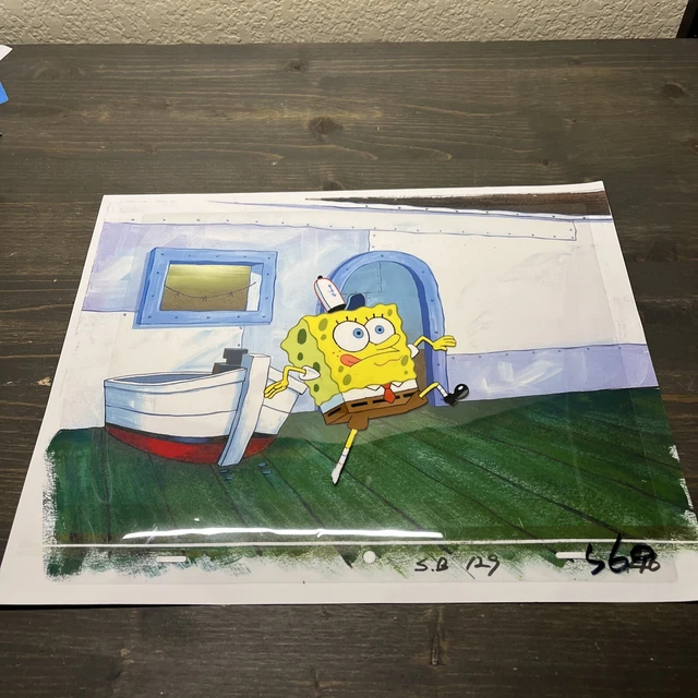 SPONGEBOB SQUAREPANTS ANIMATION Production Cel Featuring Spongebob! £ ...