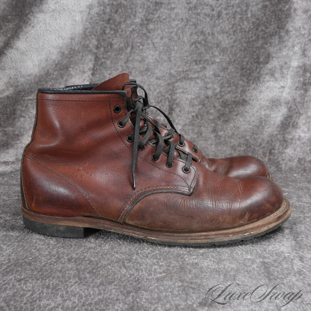 RED WING SHOES Made in USA 9016 Brown Leather Beckman Heritage Work ...
