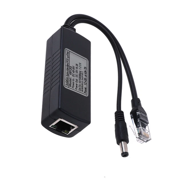 ACTIVE POE POWER Over Ethernet Splitter Adapter 48V to 12V 1Amp POE ...