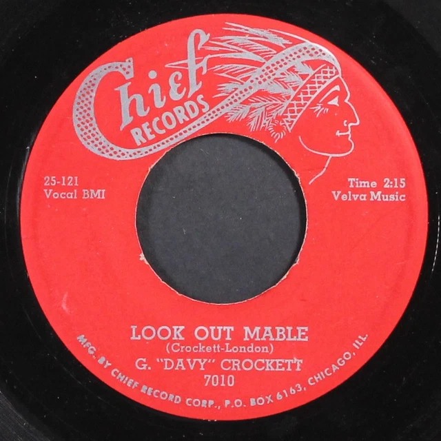 G. 'DAVY' CROCKETT: look out mable / did you ever love somebody CHIEF 7 ...