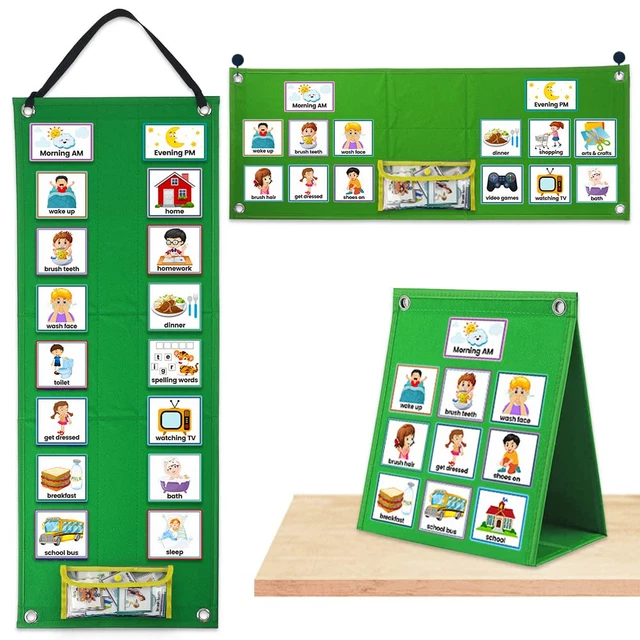 VISUAL SCHEDULE CHART for Kids,Daily Routine Chart for Toddlers with 70 ...
