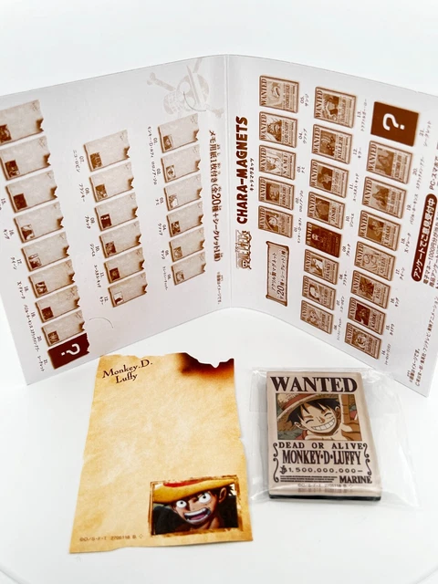 MONKEY D LUFFY One Piece Wanted Plate Magnet Set Maskottchen Japanisch ...