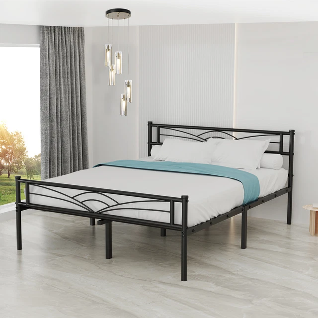 OYAJIA STRONG SINGLE Double Bed 3ft 4ft 4ft6 Metal Bed Frame Bedroom ...