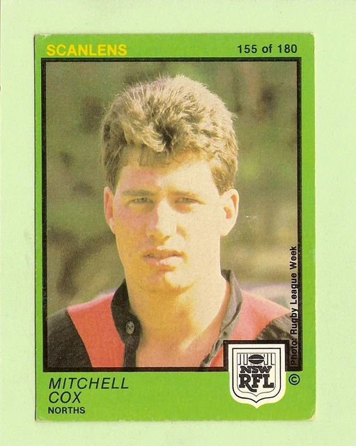 1982 NORTH Sydney Bears Scanlens Rugby League Card #155 Mitchell Cox ...