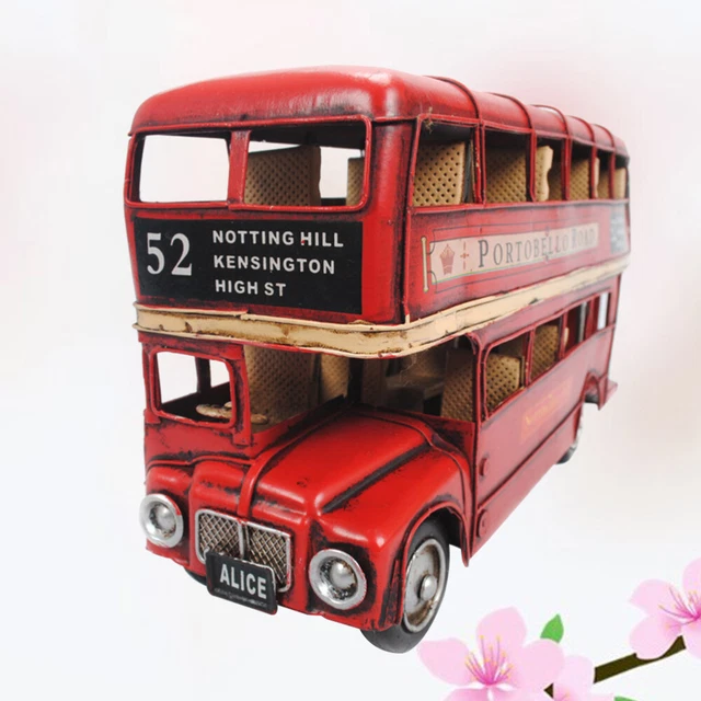 RED LONDON DOUBLE-DECKER Bus Model Bus Craft Iron Art Craft Creative ...