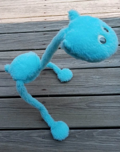 VINTAGE FUZZY MARIONETTE String Puppet 2 Legged Creature Monster Blue ...