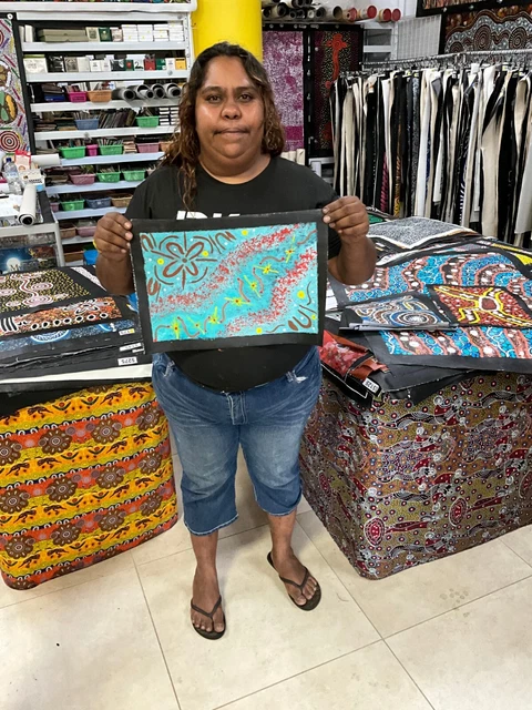 ZAHRI SULTAN ABORIGINAL Artist Painting SEVEN SISTER STORY 29-41cm EUR ...