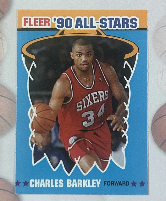 1990-91 FLEER BASKETBALL All-Stars Autocollant Charles Barkley #1 ...