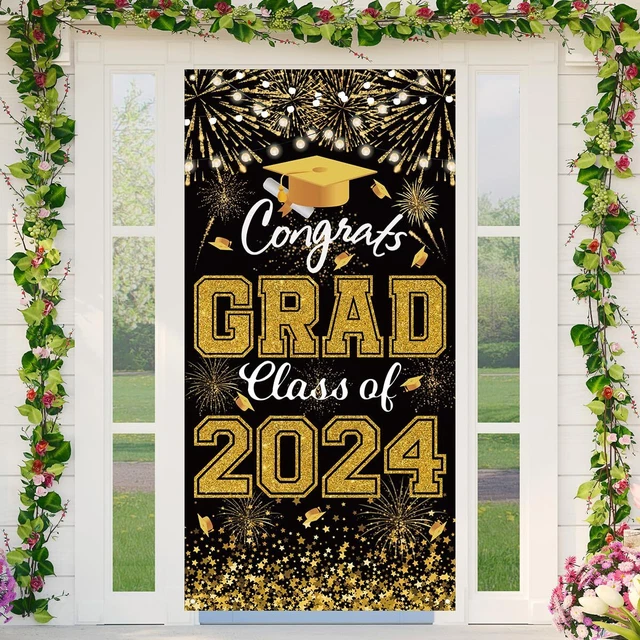 GRADUATION DECORATIONS CLASS of 2024 Congratulations Congrats Grad Door ...