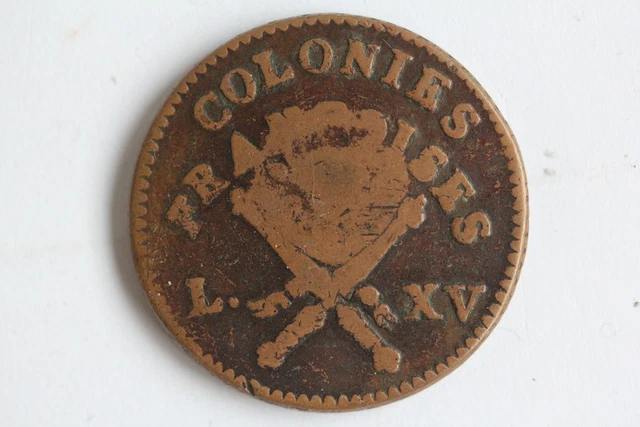 LOUIS XV COIN, French Colonies, Sol countermark 1767/1793 (52049) $231. ...