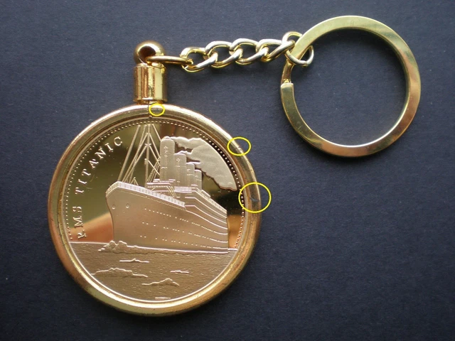 RMS TITANIC “IN memory of Titanic” Gold Coin Plated 1oz + Key ring ...