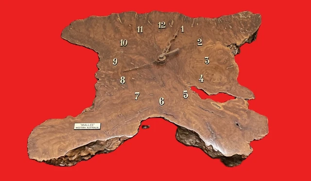 VINTAGE SOLID WOOD Australian map Clock From Mallee Tree. Rare. £14.99 ...