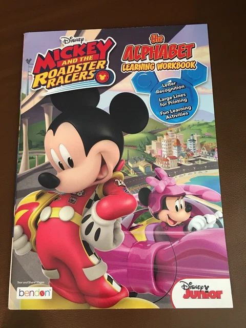 NEW RARE DISNEY'S Mickey Mouse Roadster Learning Workbooks Alphabet ...