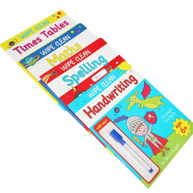 LEARN WITH ME Wipe Clean Books with Pen Set of 4 with Carry Pack 6 ...