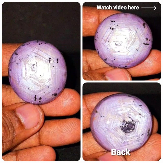 STAR RUBY RARE OVALE VIOLET 100% NATUREL 175.00 Ct CABOCHON GEMMES EN ...