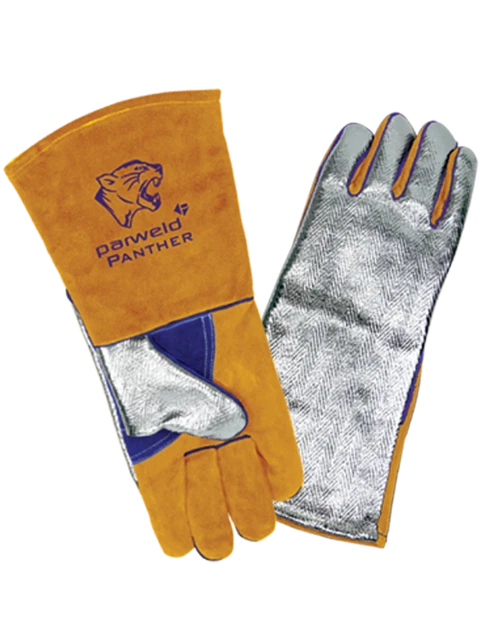 PARWELD PANTHER ALUMINISED Heat Resistant Welder's Gauntlets Aluminium ...