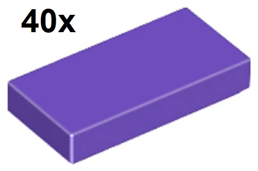 LEGO NINJAGO - 40 Tiles with 1x2 STUDS in Purple Dark Purple - 3069b ...