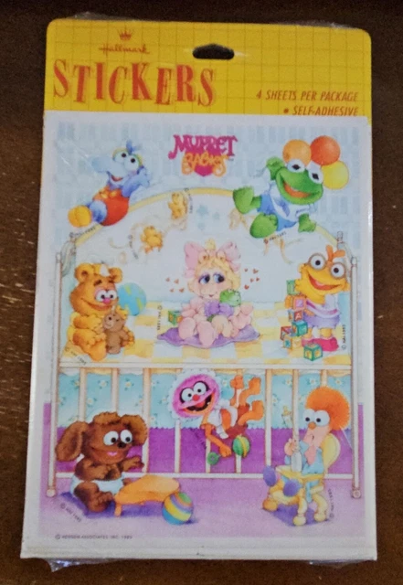 VINTAGE 1980'S JIM Henson Muppet Babies, Hallmark stickers, NIP $19.96 ...