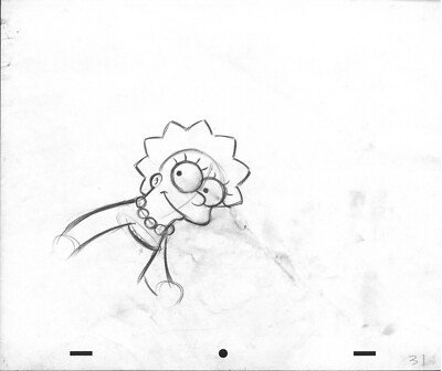 THE SIMPSONS LISA Simpson Unimpressed Original Production Drawing ...