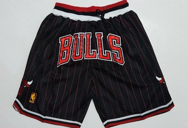 RETRO GOLD LABEL Chicago Bulls Basketball Shorts Pants Stitched Black ...