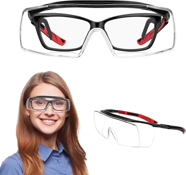 Safety Goggles Over Glasses Anti Fog Clear Wraparound Lens Safety 23 7165