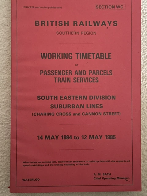 BRITISH RAILWAYS WORKING TIMETABLE BOOK. For Train Drivers X 5 Books £ ...