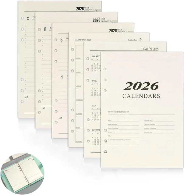 2026 NACHFÜLLPAPIER,176 BLATT A5 Liniert Papier Nachfüllpapier 2026 ...
