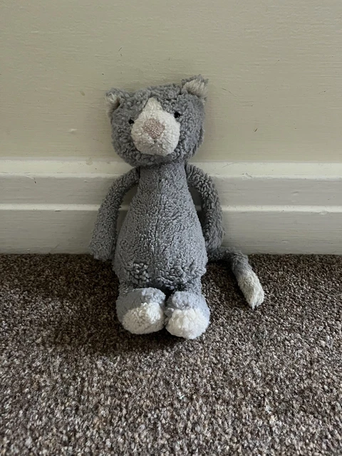 JELLYCAT SMALL GREY And White Bashful Kitten Soft Plush Toy £20.00 ...