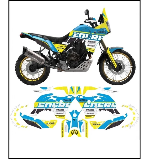 KIT AUTOCOLLANT STICKERS Compatible Ténéré 700 T7 Factory Racing Rally ...